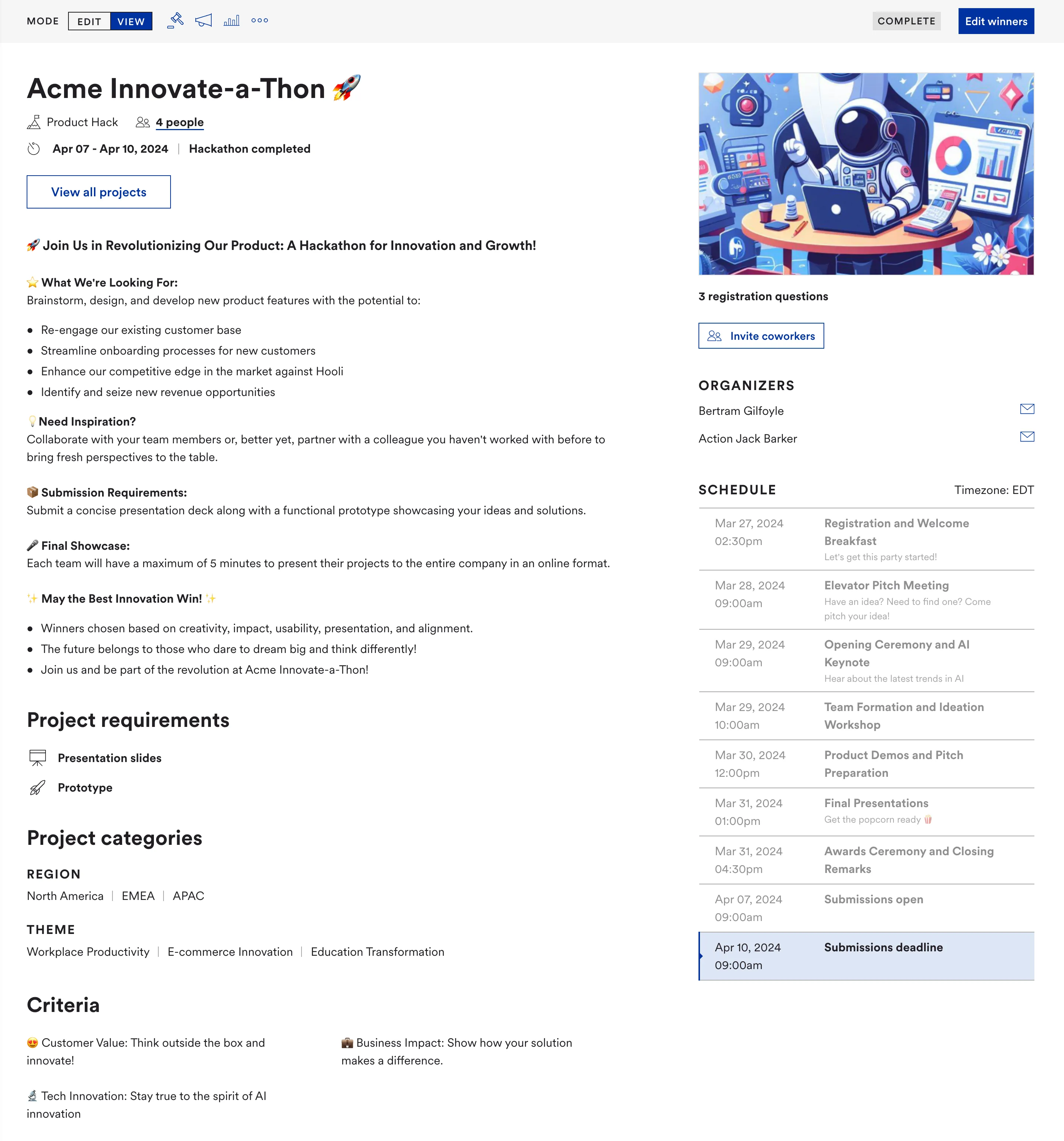 Devpost for Teams - Internal hackathon platform for employees and customers